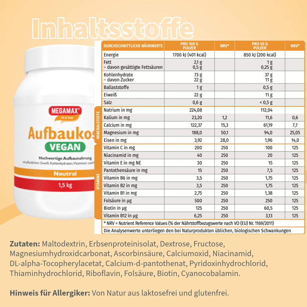 Aufbaukost VEGAN – MEGAMAX® Nutrition